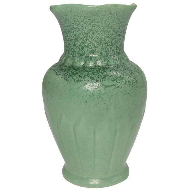 VINTAGE 1933 RUMRILL Red Wing Pottery 305 Opalescent Green Vase $40.00 ...
