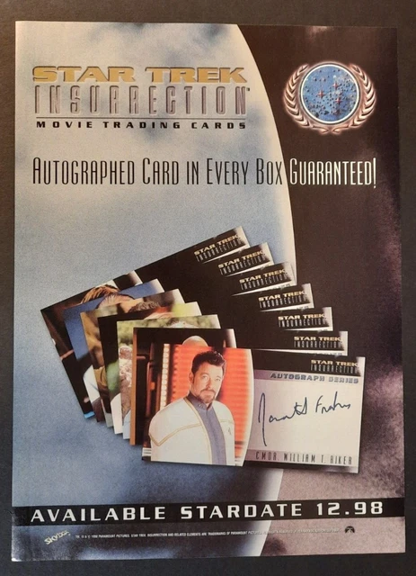 STAR TREK: INSURRECTION Movie Trading Cards ~ Vintage Magazine PRINT AD ...