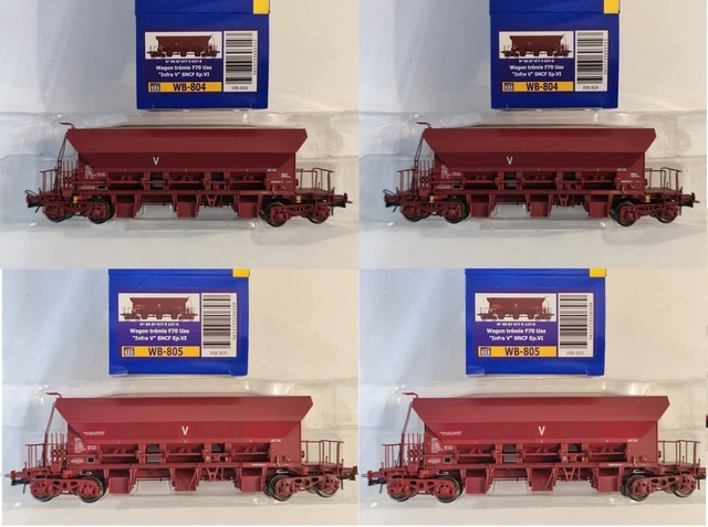 PROMO WAGON TREMIE Ballast Type F70 Eads SNCF HO REE MODELES 2 x WB804 2 x WB805 EUR 140,00 ...