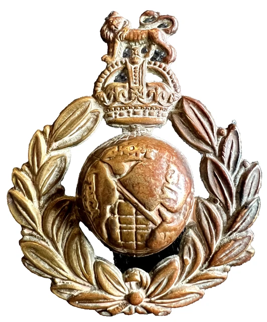 WWII BRITISH CAP Badge Beret Royal Marine Commando Cap Badge Original £ ...
