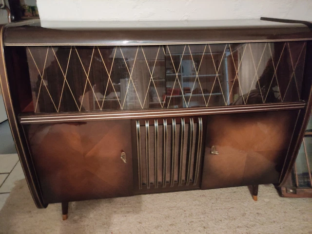 MUSIKSCHRANK ROMA, MIT Radio und Barfach, 60er Jahre, ein Schmuckstück ...