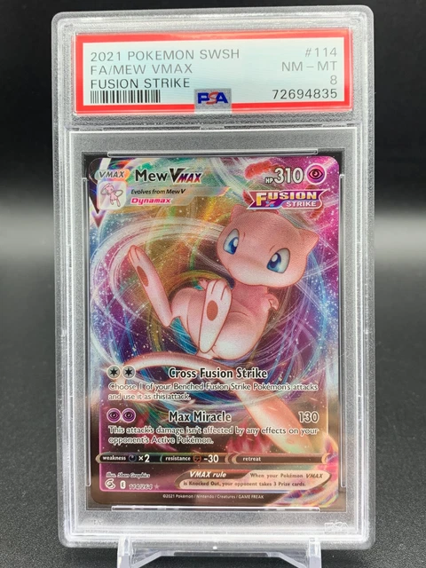 2021 POKEMON SWSH Fusion Strike Mew VMAX Full Art FA Ultra Rare 114/264 PSA 8 $34.97 - PicClick CA