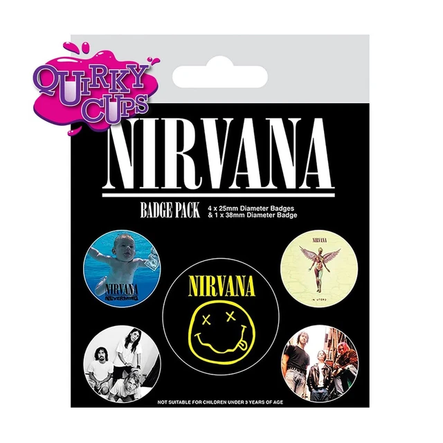NIRVANA ICONIC ALBUM Covers - 5 Badge Pack **OFFICIAL LICENSED COLLECTORS SET £6.49 - PicClick UK