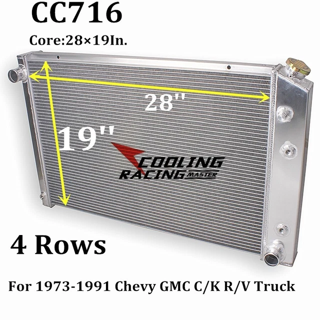 4 ROW ALUMINUM Radiator 1973-86 Chevy GMC C/K C10 C20 C30 305 350 400 ...