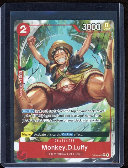 ONE PIECE CARD Game Wings Of The Captain OP06 Monkey D Luffy Rare ALT ...