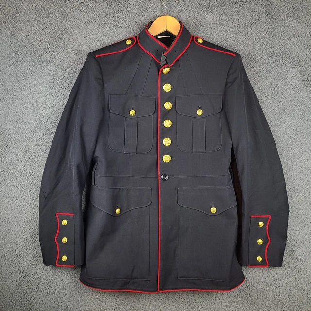 USMC US MARINE Corp Dress Blue Sergeant Coat DSCP Crown Clothing Size ...
