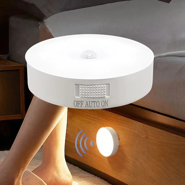 MOTION SENSOR LIGHT USB Rechargeable Night LED Lamp Kitchen Bedroom ...
