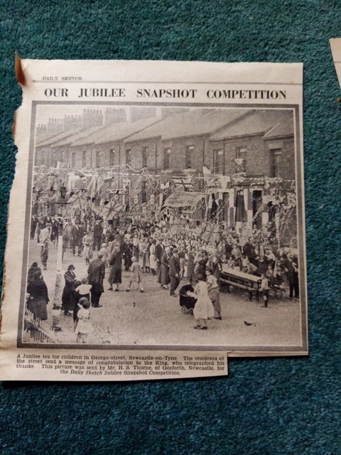 B4B EPHEMERA 1935 picture jubilee tea party George Street Newcastle h s ...