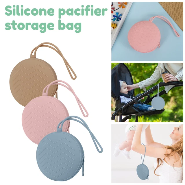 SILICONE DUMMY CONTAINER Portable Baby Pacifier Holder with Lanyard and ...