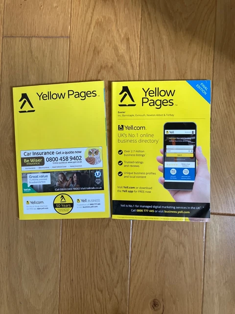 2 X YELLOW PAGES - Final Edition and 2017/2018 Exeter £5.21 - PicClick UK