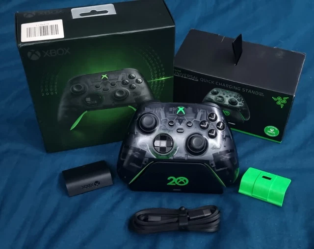 XBOX 20TH ANNIVERSARY controller And Razer 20th anniversary Charger ...