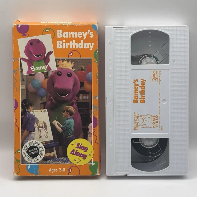 BARNEY & FRIENDS Barney’s Birthday VHS 1992 Video White Tape PBS Kids ...
