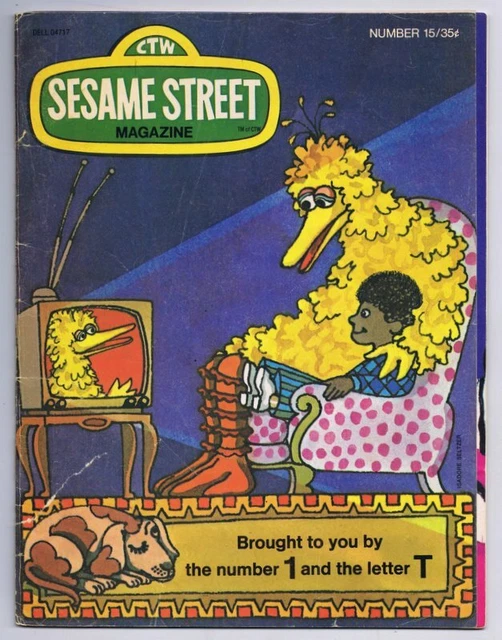 ORIGINAL VINTAGE 1972 Sesame Street Magazine (detached cover) Big Bird ...