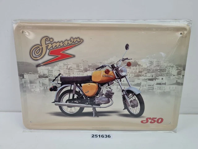 SCHILD BLECH SIMSON S50 DDR Moped Vintage Reproduktion Deko Werkstatt ...