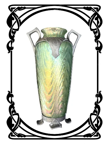 JOH. LOETZ WITWE Oceanik Wiener Secession Zinnmontierung Jugendstil ...