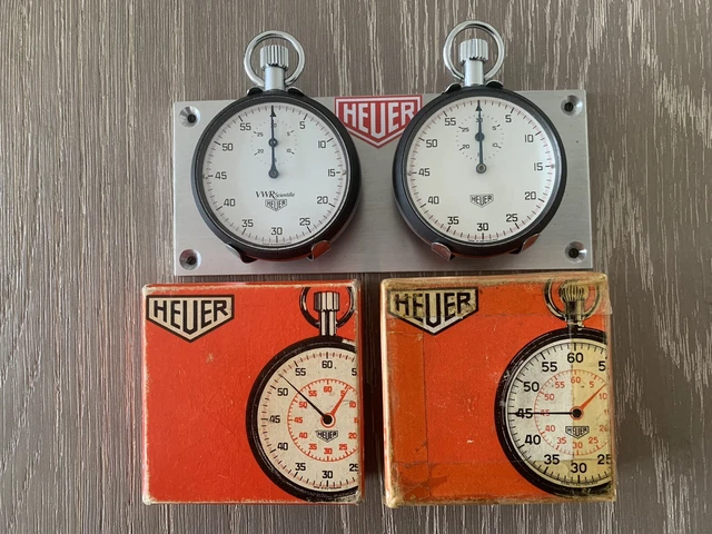BOXED HEUER STOPWATCH Set Dashboard Rally Timer 104 £395.00 - PicClick UK