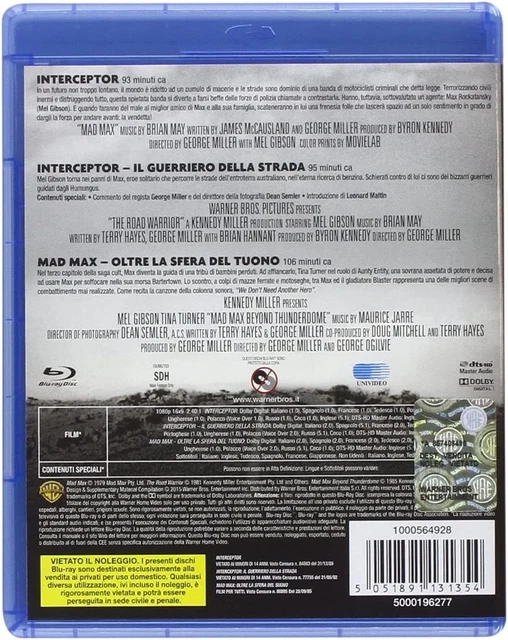 MAD MAX COLLECTION (Box 3 Br) (Blu-ray) Gibson Turner Anderson Thring ...