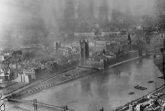 PALACE OF WESTMINSTER and Westminster Abbey, London England OLD PHOTO ...