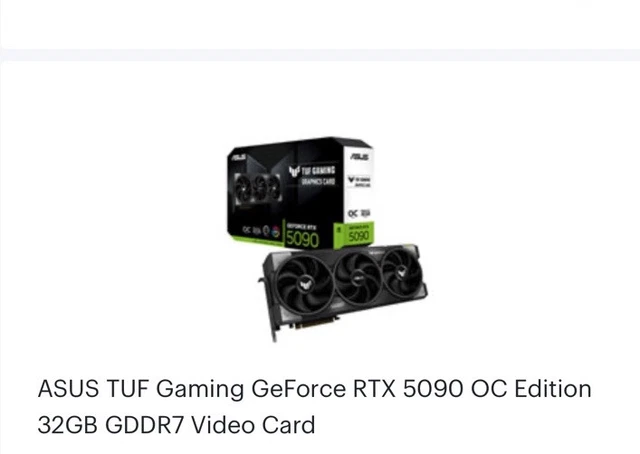 ASUS TUF GAMING GeForce RTX 5090 32GB GDDR7 ORDER CONFIRMED. $5,250.00 ...