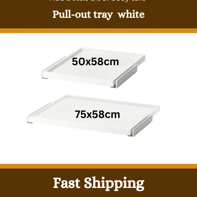 IKEA KOMPLEMENT FLAT Pull-Out Tray White Wardrobe and Cabinet in 2 Size ...