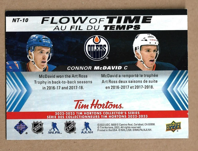 CONNOR MCDAVID 2022-23 UD TIM HORTON'S FLOW OF TIME CARD NT-10 $33.50 ...