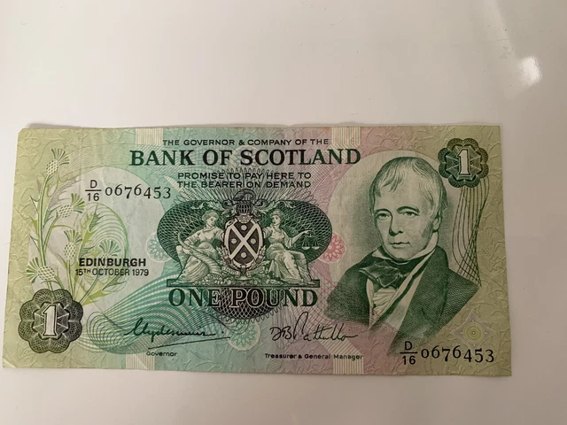 SCOTTISH ONE POUND Note 15th October 1979 0676453 £1.00 Bank Of ...