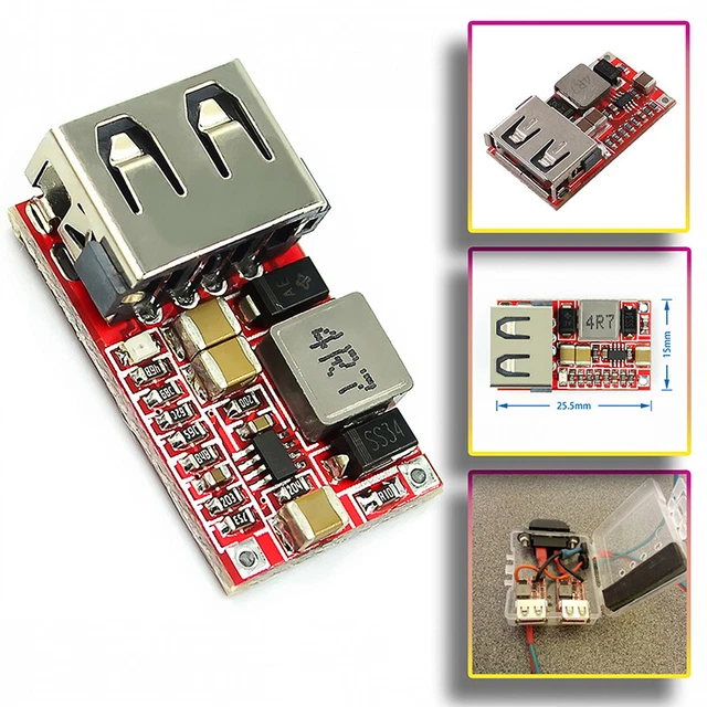 DC-DC STEP DOWN Buck Converter 6V-24V 12V 24V to 5V 3A Car USB Charger ...
