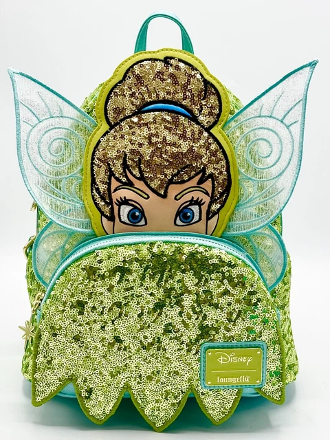 LOUNGEFLY TINKERBELL SEQUIN Mini Backpack Disney Peter Pan Bag Cosplay ...