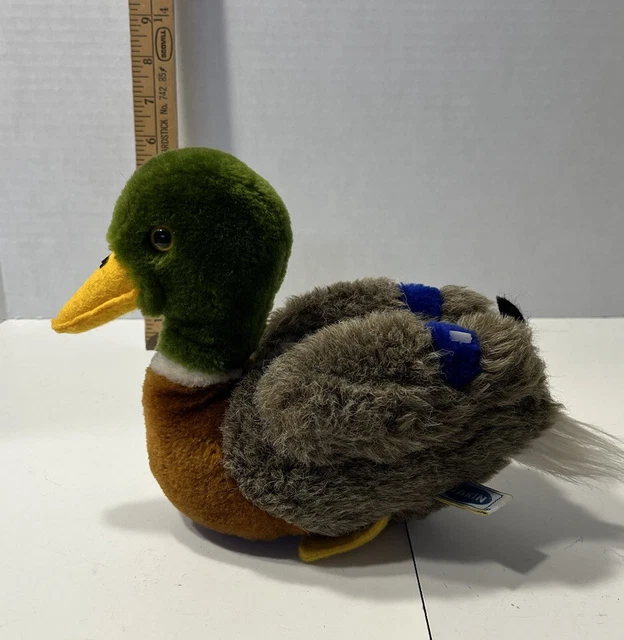 VINTAGE DAKIN PLUSH Duck Mallard Drake Realistic Stuffed Animal 1982 £8 ...