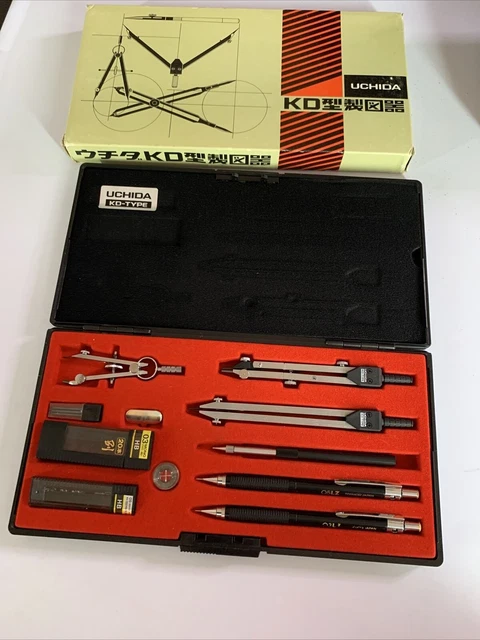 UCHIDA KD-SE DRAFTING Set Precision Drawing Instrument Compass ...