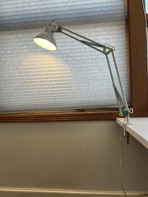 VINTAGE SWING ARM Articulating Clamp Drafting Light Table Lamp ...