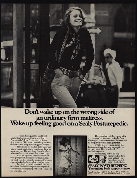 1972 Shelley Hack Charlies Angels Sealy Posturepedic Mattress Vintage Ad £1325 Picclick Uk