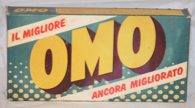 SCATOLA VINTAGE OMO confezione detersivo in polvere anni '50 CAROSELLO ...
