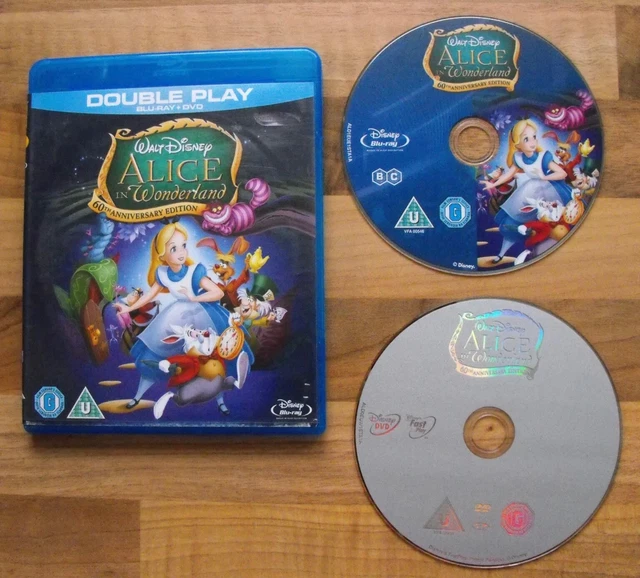 ALICE IN WONDERLAND (Double Play) BLU-RAY & DVD COMBO - 60th ANNIVERSARY EDITION EUR 10,45 ...