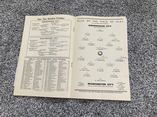 BIRMINGHAM V MAN City 1956 FA Cup Final Programme. £15.00 - PicClick UK