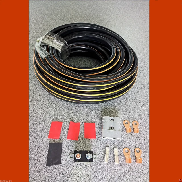 CAMPER TRAILER CARAVAN CHARGING Dual Battery + 50AMP ANDERSON PLUG 5M ...