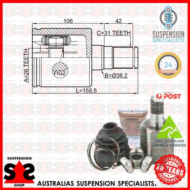 FRONT AXLE LEFT Joint Kit, Drive Shaft Suit VOLVO V40 T5 V40 Hatchback (525) EUR 84,30 - PicClick FR