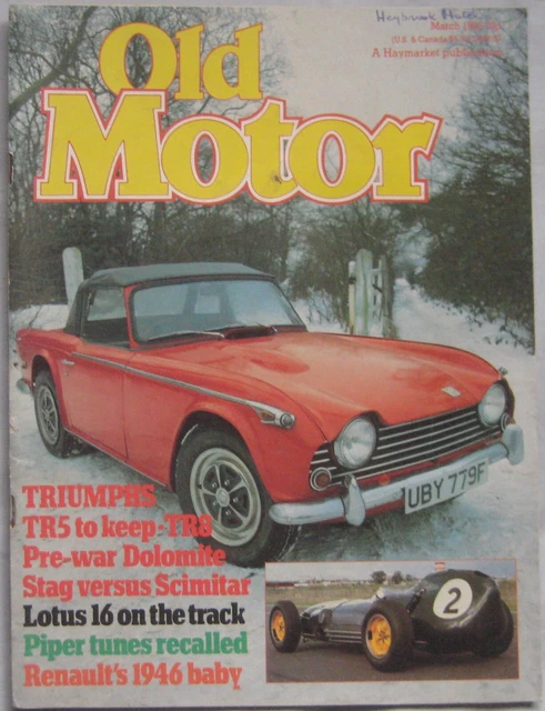 OLD MOTOR MAGAZINE March 1982 featuring Triumph, Reliant Scimitar ...