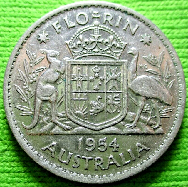 1954 AUSTRALIAN Florin Coin . # 73/5/23 $9.00 - PicClick AU