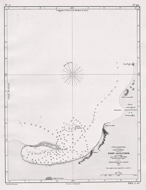 PORTO ALEXANDRE ANGOLA Africa Sea Chart Map 1852 £17.49 - PicClick UK