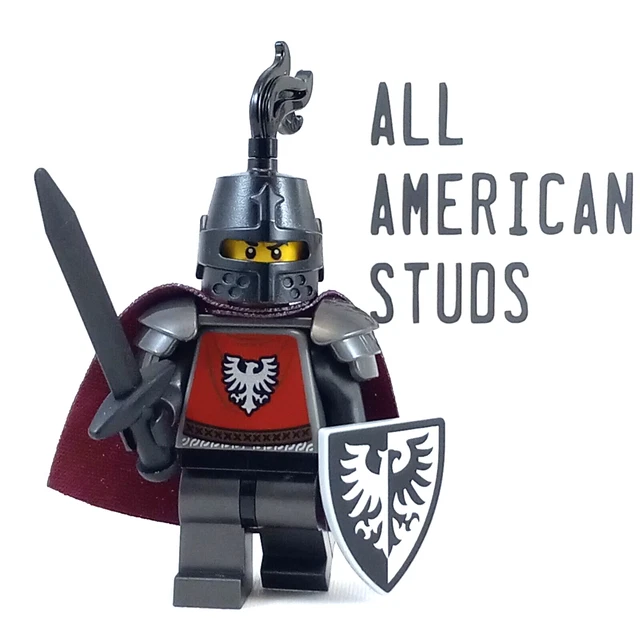 LEGO CASTLE RED Falcon Knight BAM Minifigure Medieval Shield Black ...