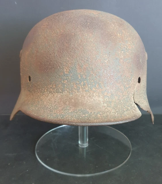 WW2 GERMAN M.35 Battle-Damaged, Barn-Found Helmet Shell from Battle of ...