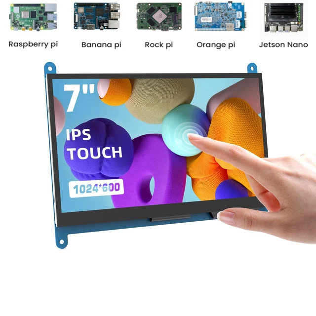 7 INCH TOUCHSCREEN Monitor for Raspberry Pi HDMI IPS 1024 X 600 Mini ...