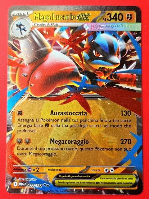 CARTA POKEMON MEGA Lucario ex - Megaevoluzione 077/132 Italiano EUR 4 ...
