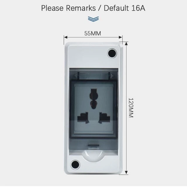OUTDOOR SOCKET POWER Supply Switch 2p Mcb 2ways Circuit Breaker MCB ...