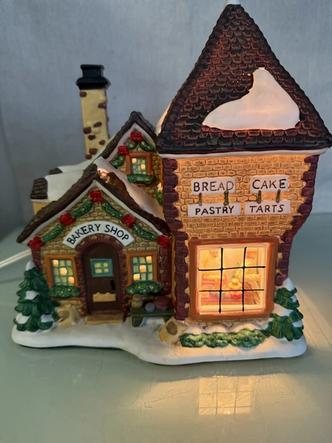 VICTORIAN VILLAGE COLLECTION Lighted Christmas House Bakery Shop Like ...