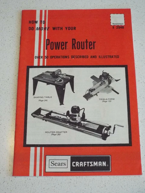 VINTAGE 1977 SEARS Craftsman POWER ROUTER Operations and How to Guide £ ...