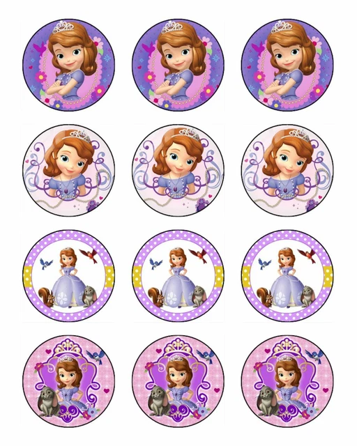 SOFIA THE FIRST Cupcake Toppers Edible Icing Image Cake Decorations 12 ...