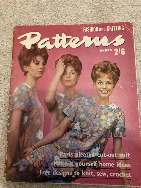 VINTAGE RARE PATTERNS MAGAZINE May 1965 NO.5 OLD KNITTING PATTERNS CRAFT £3.99 - PicClick UK