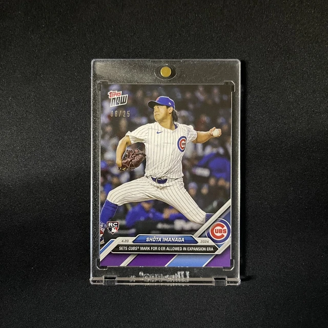 2024 TOPPS NOW SHOTA IMANAGA RC #105 CHICAGO CUBS violet PARALLÈLE /25 ...